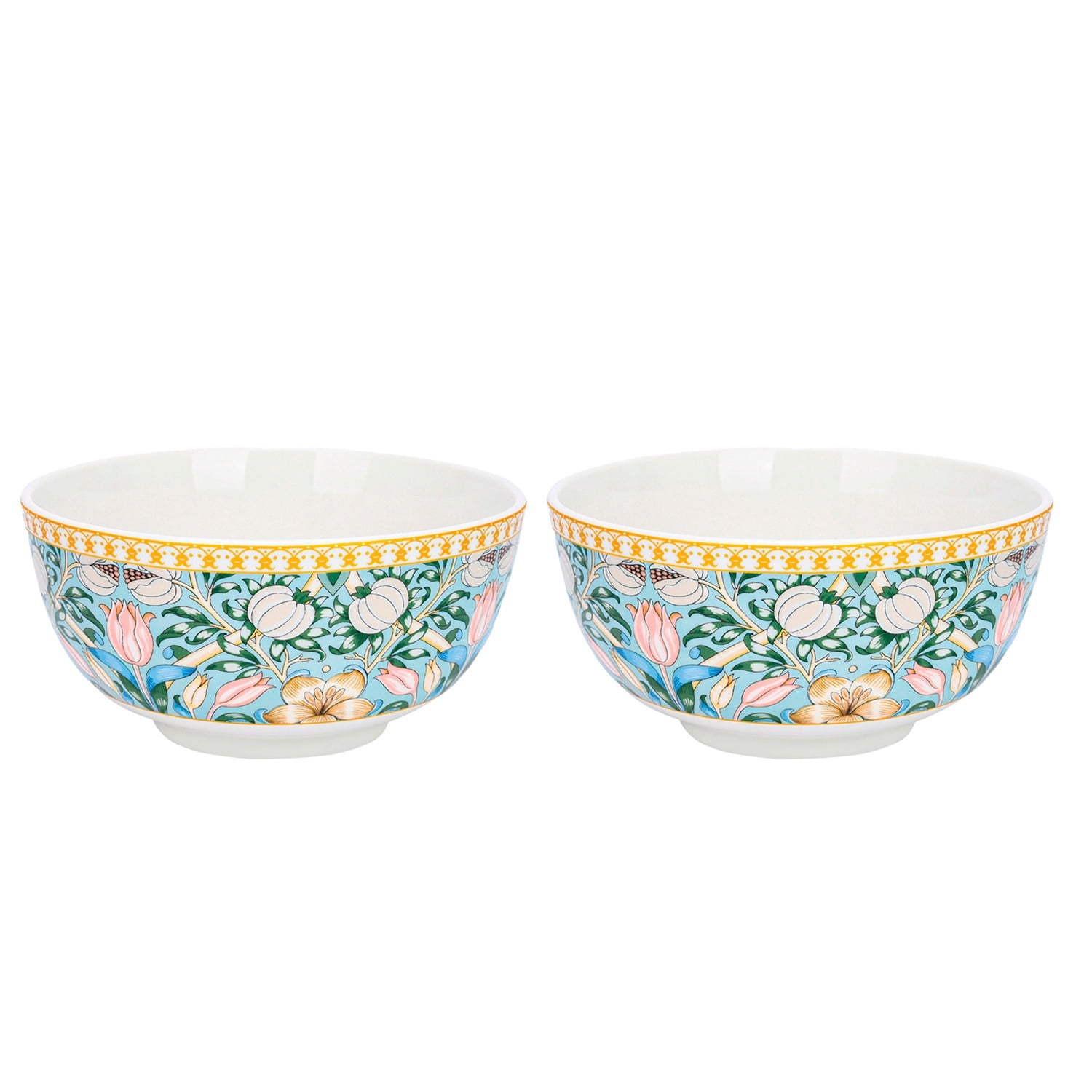 Serving Bowl 5.5" (14 cm) Morris Garden Cereal Bowl Set of 2 (turquoise ...