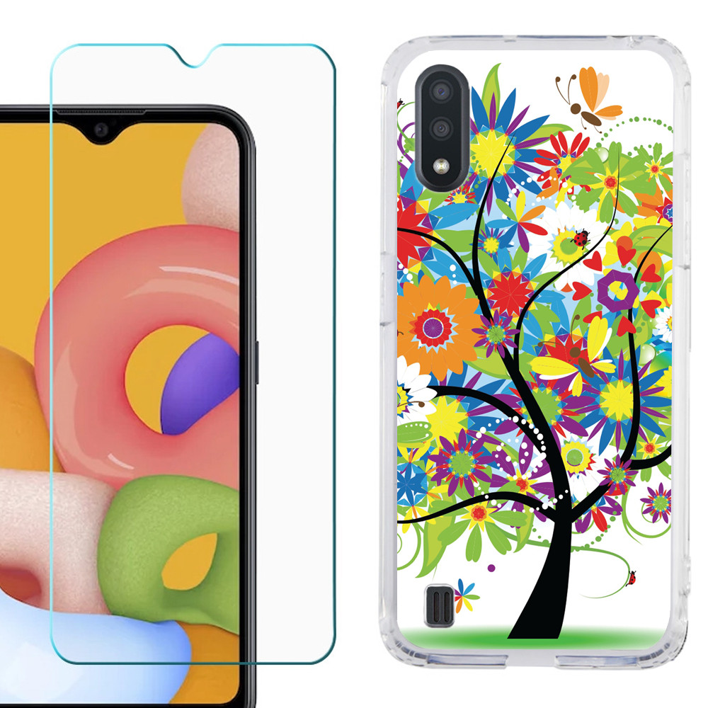 For Samsung Galaxy A01 Case, Slim-Fit TPU Phone Case, with Tempered ...