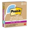 100% recycled paper super sticky notes, ruled, 4" x 4", oasis, 70 ...