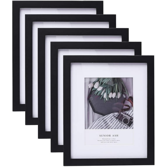 5 Pack 8 x 10 Inches Wooden Plexiglass Picture Frame with Mat Photo ...