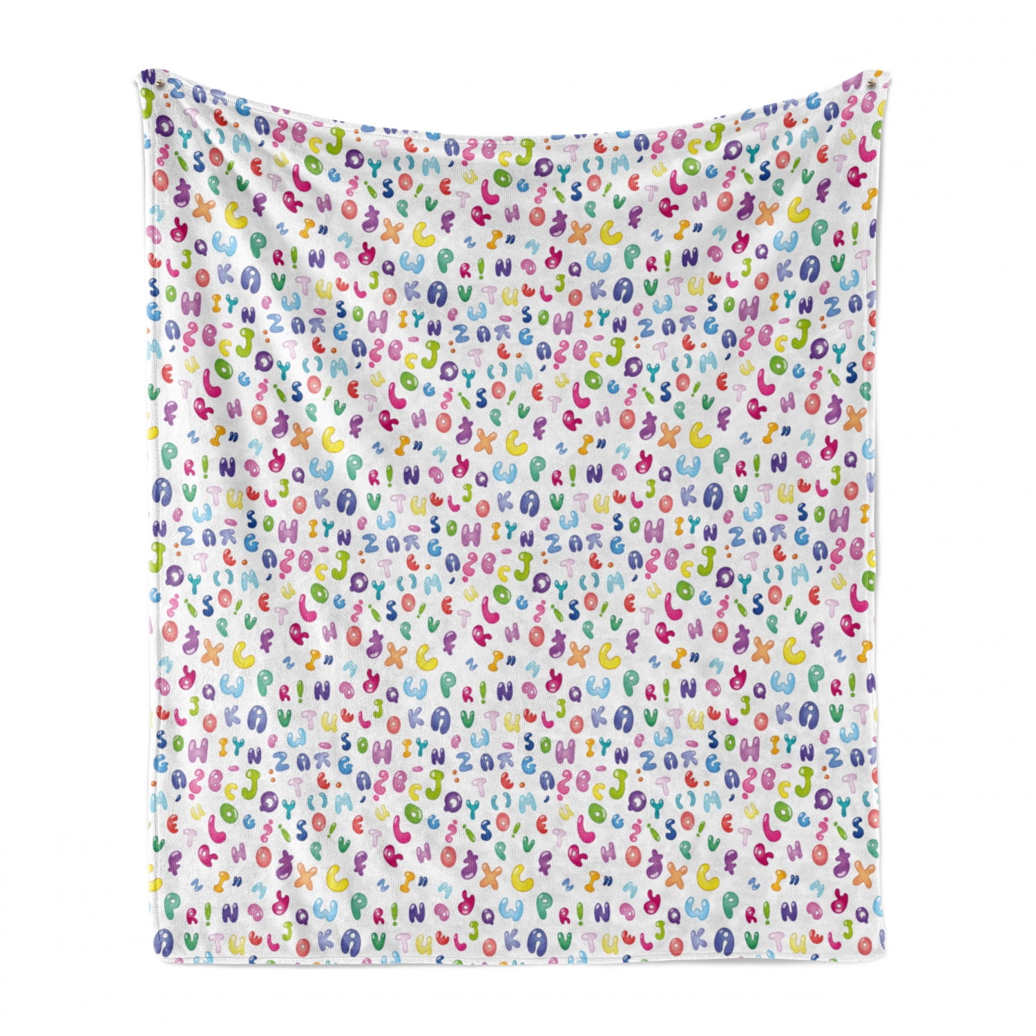 ABC Soft Flannel Fleece Throw Blanket, Colorful Alphabet Abc Bubble ...