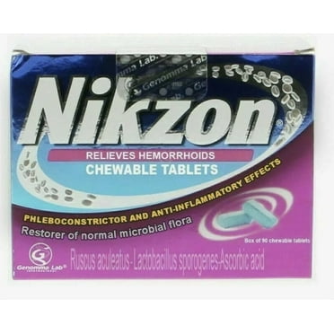 Nikzon Hemorrhoid Relief Tablets, 90 Chewable Tabs, Anti Inflammatory Pain Reliever - Walmart.com