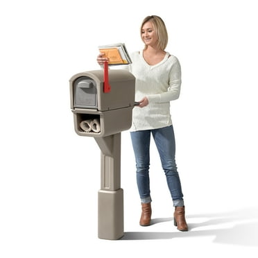 Step2 MailMaster Hudson Mailbox | Black Mailbox with Newspaper Holder ...