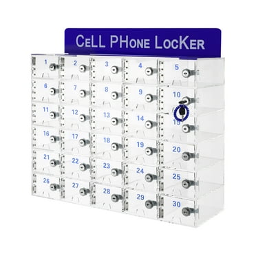 Wildnix Cell Phone Lockers, 15-Compartment Acrylic Storage Locker with ...