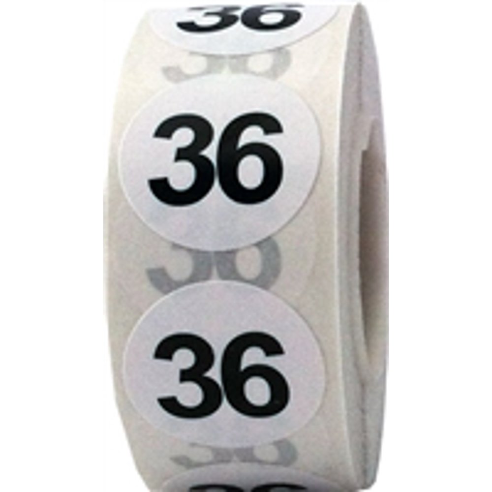 Circle Dot Number 36 Stickers | 0.75" Inch Round | 500 Pack - Walmart ...