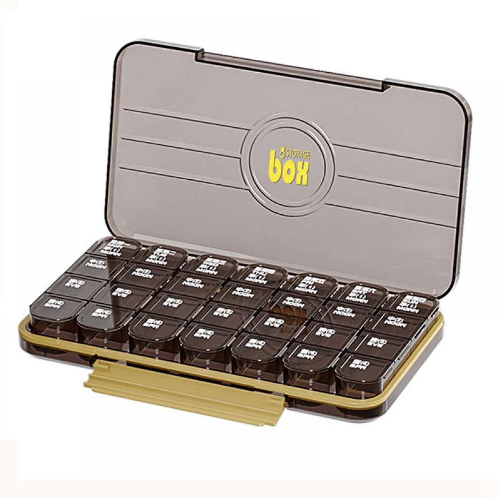 Portable Pill Box A Week with Reminder Dispenser Drug Storage Dispenser ...