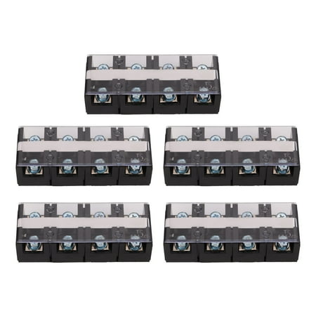 Terminal Strip Block, 60A 4 Positions 5 Pieces Screw Terminal Strip ...