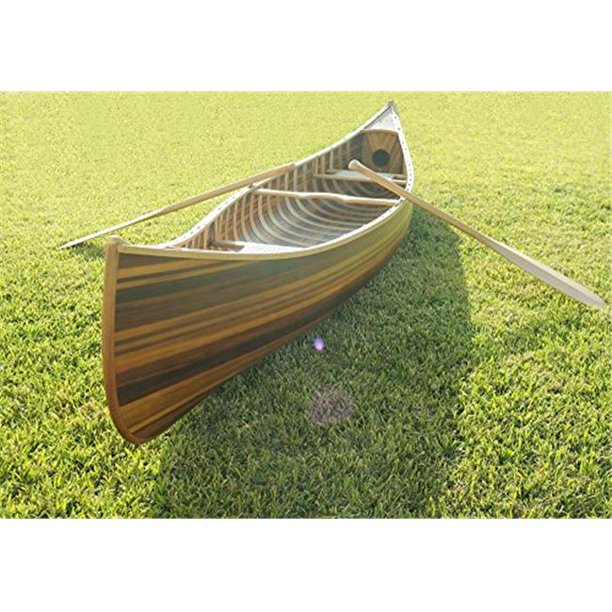 Wooden Canoe With Ribs Curved Bow Matte Finish 12 ft - Walmart.com