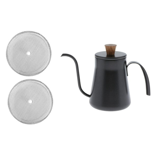 Stainless Steel 4mm Spout Black With Lid 400ml Coffee Kettle Teapot ...