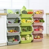 AURORA TRADE Stackable Storage Bins Plastic Baskets Rack Stacking Stand ...