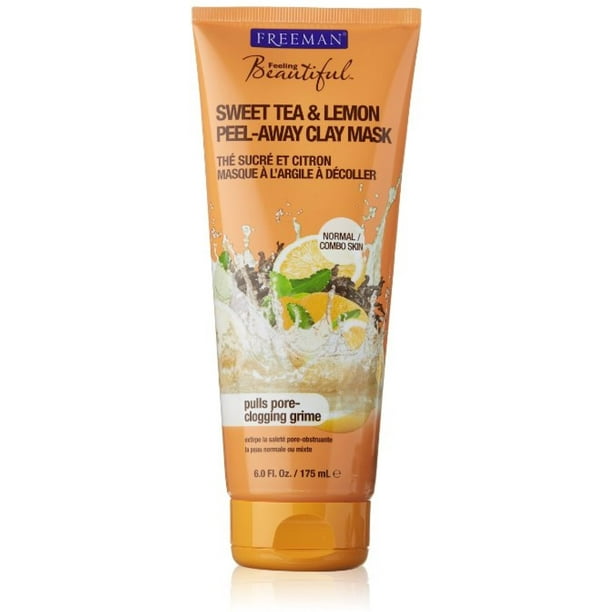 Freeman Feeling Beautiful Peel-Away Clay Mask, Sweet Tea & Lemon 6 oz ...