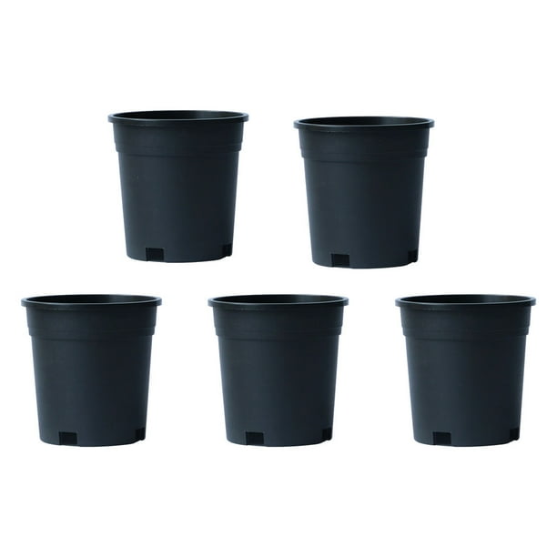 VONKY 5piece Black Gallon Pots – Straight Tube Shape For Easy Plant ...