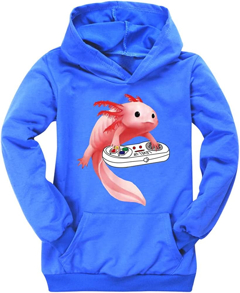 LvYuh Axolotl Pocket Hoodie for Boys Girls Kids Axolotl Hoodie ...