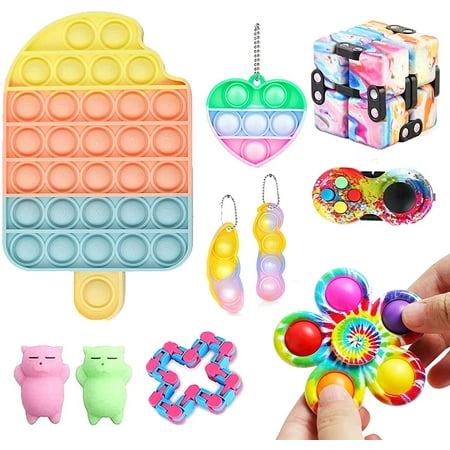Fidget Toy Pack, Cheap Sensory Fidget Pack, Fidget Toys Set Stress Relive Squeeze Toys with Pop ...
