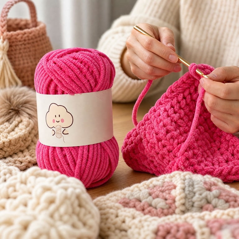 Fluffy Yarn for Crochet with Soft Skin-Friendly Texture, 1 Skein, Water ...