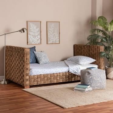bali & pari Davida Modern Bohemian Natural Brown Rattan Daybed ...