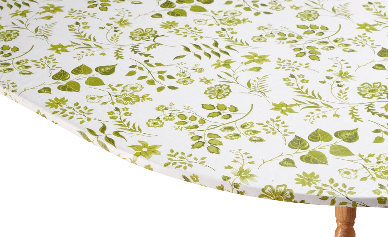 Flowing Flowers Vinyl Elasticized Table Cover by HSK 45" - 56" dia ...