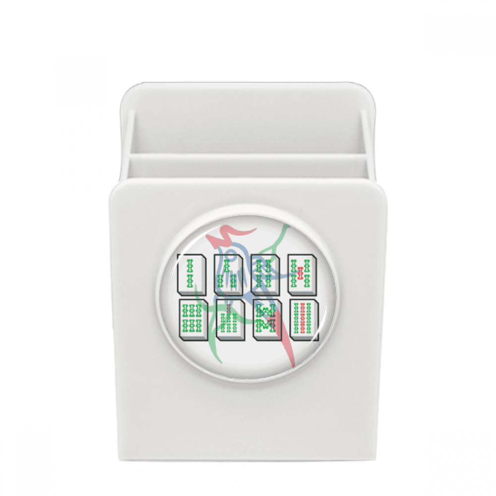 Mahjong Straight Flush Sliver Numbers Desk Pencil Holder Cup Pen ...