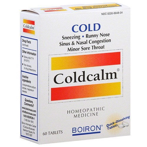 Boiron Coldcalm Cold Symptom Relief Quick Dissolving Tablets, 60 ct ...