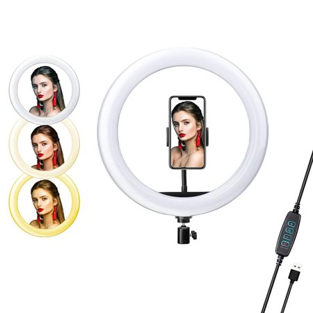 26cm/ 10inch LED Video Ring Light Lamp Dimmable 3 Lighting Modes 2700K ...