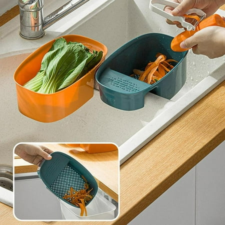 Kitchen Drain Basket Hanging Filter with Drainage Holes Saddle-shaped ...