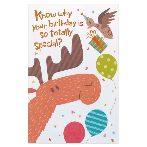 American Greetings Moose Birthday Card with Glitter - Walmart.com