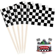 48pcs Racing Flag Toothpick Appetizers Picks Cupcake Toppers Race Car ...