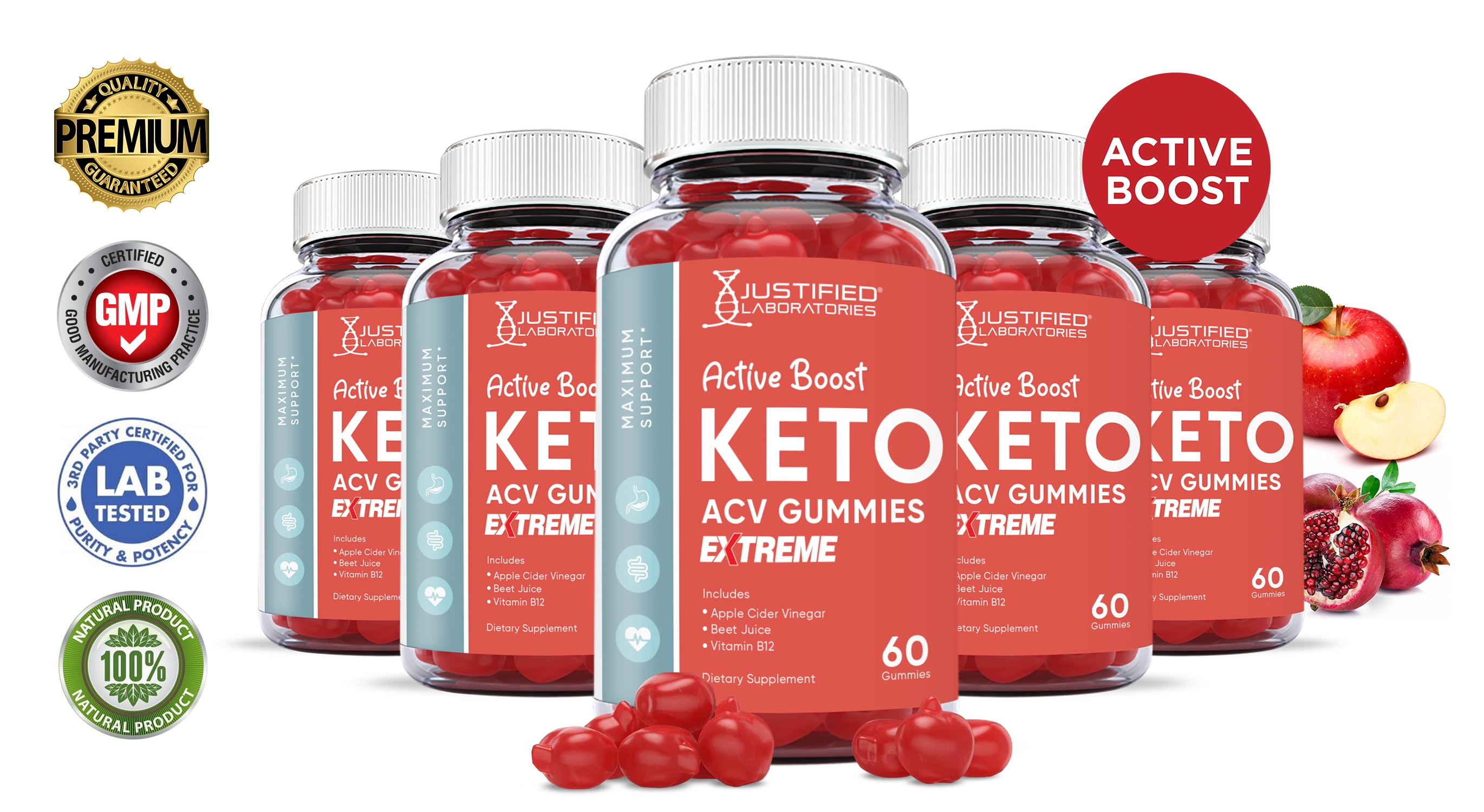 5 Pack Active Boost Keto Extreme Acv Gummies 2000mg Dietary