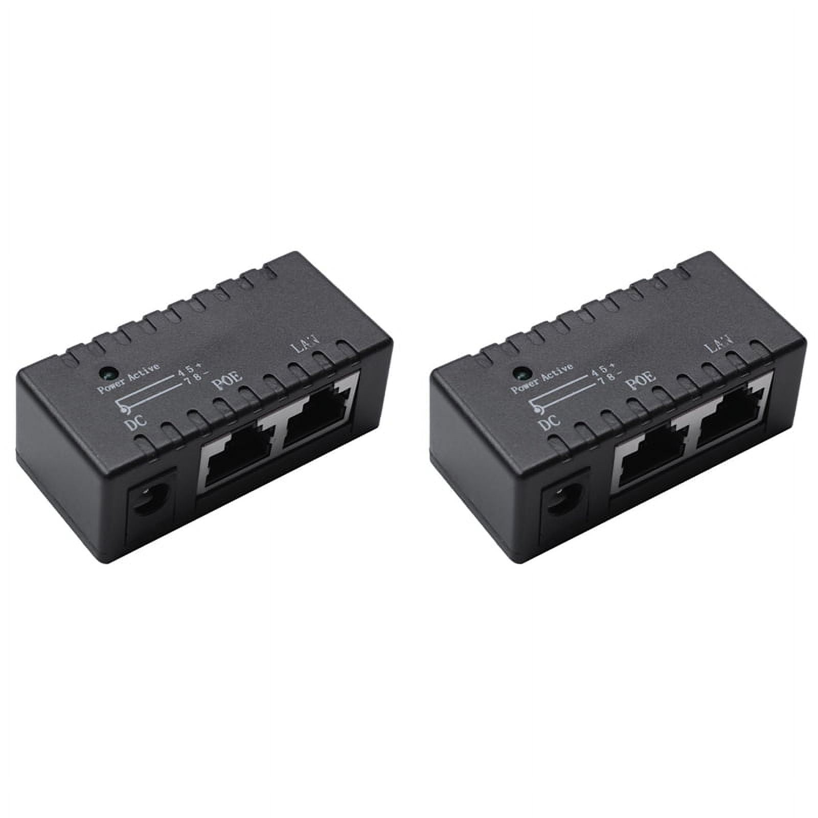 2X Poe Splitter Inyector Poe Rj45 Dc 5.5mm x 2.1mm Entrada Pasivo Poe ...