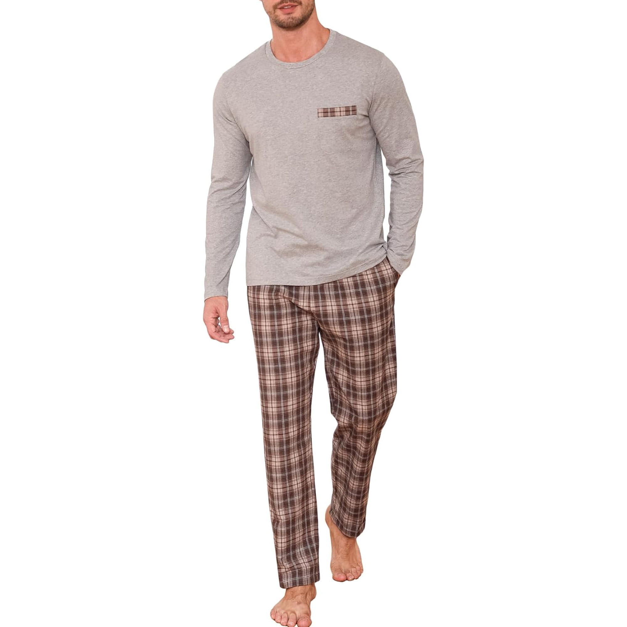 Click here for Ibaolea Mens Long 100 Cotton Long Sleeve Sleepwear... prices