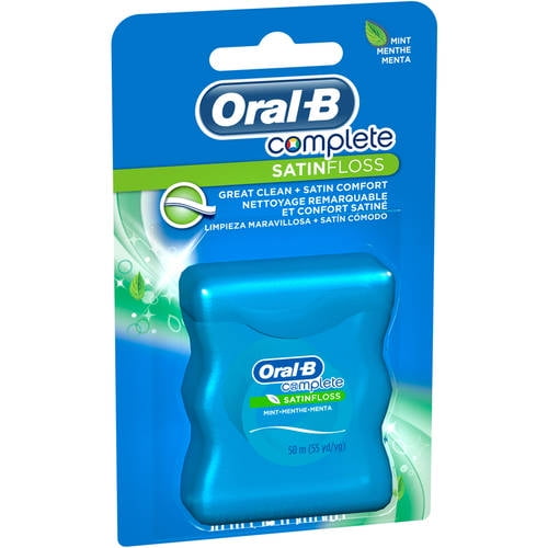 Oral-B Complete SatinFloss Dental Floss, Mint, 50 M - Walmart.com
