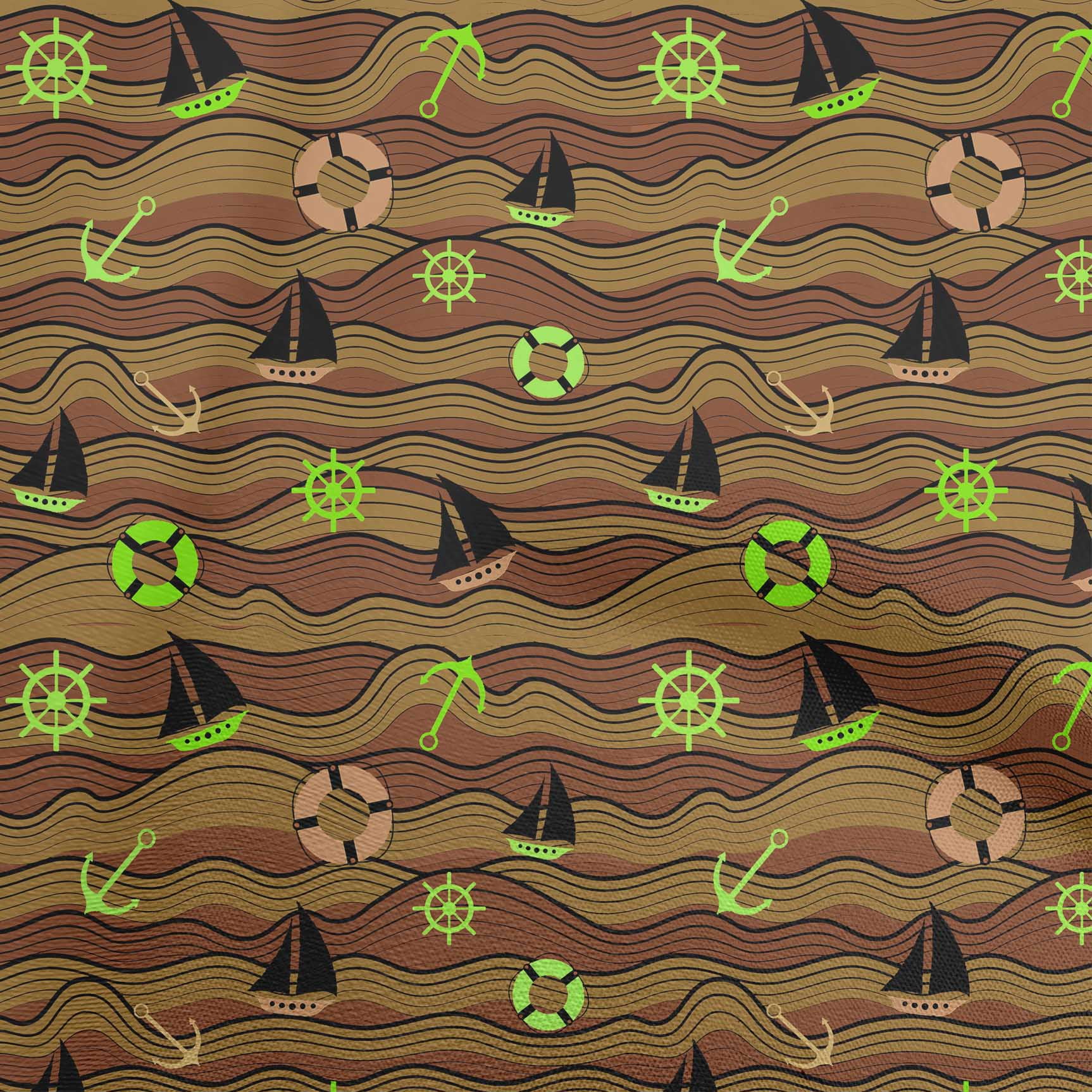 oneOone Cotton Silk Dusty Blue Fabric Sea Sewing Material Print Fabric ...