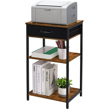 3 Tier Printer Stand Under Desk Small Printer Table with Storage ...