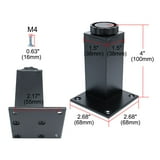 4 Inch Furniture Legs Aluminium Alloy Adjustable Feet Table Leg Height ...