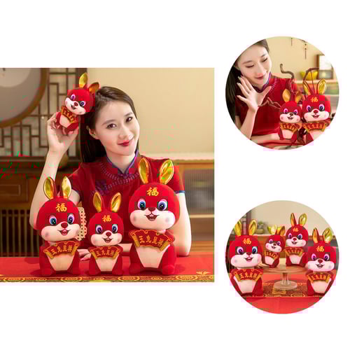 Rabbit Doll Traditional Decorative Auspicious Jubilant Festival Prop ...