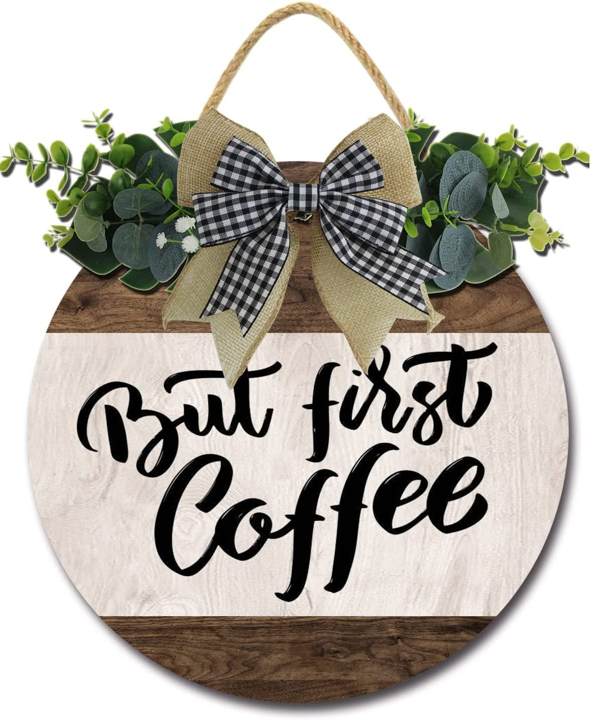 Eveokoki 12" But First Coffee Coffee Bar Decor Sign，Farmhouse Wall ...