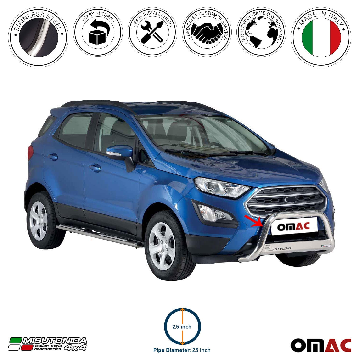 Bull Bar For Ford EcoSport 2018-2021 Front Bumper Grill Guard Bullbar S ...