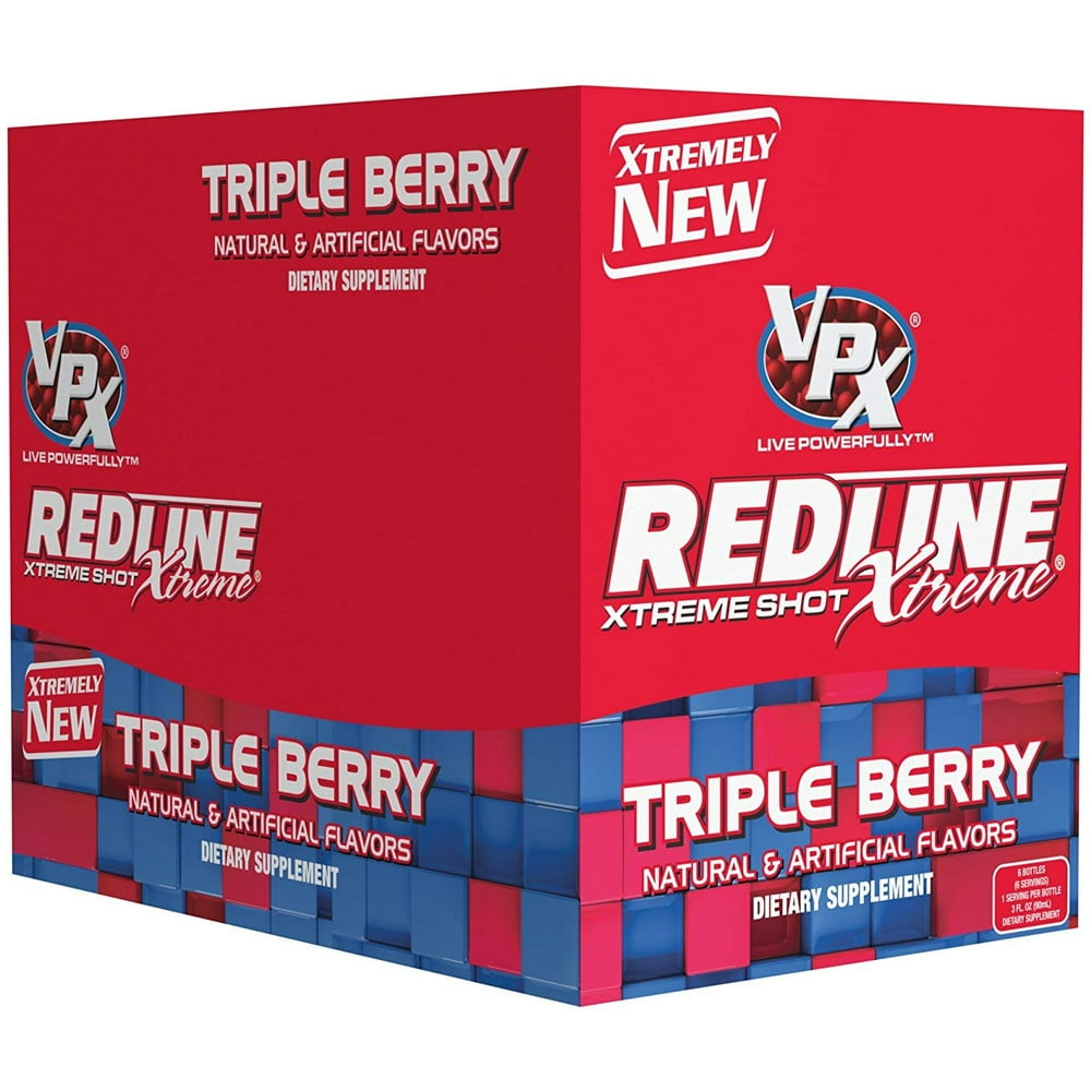 VPX Redline Xtreme Power Shot Sports Nutrition Supplement Drink, Triple ...
