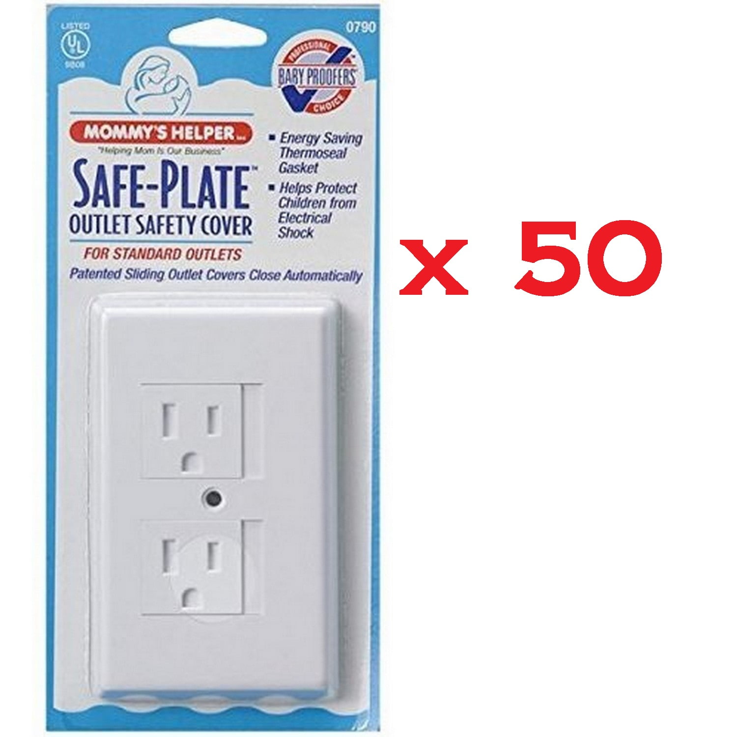 Safe-Plate Outlet Cover - Multipack - White, 50 count - Walmart.com