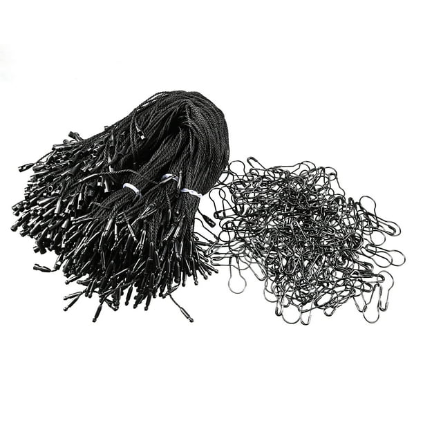 Uxcell Hang Tag Rope String Snap Lock Price Tag Fastener Ties Black and ...