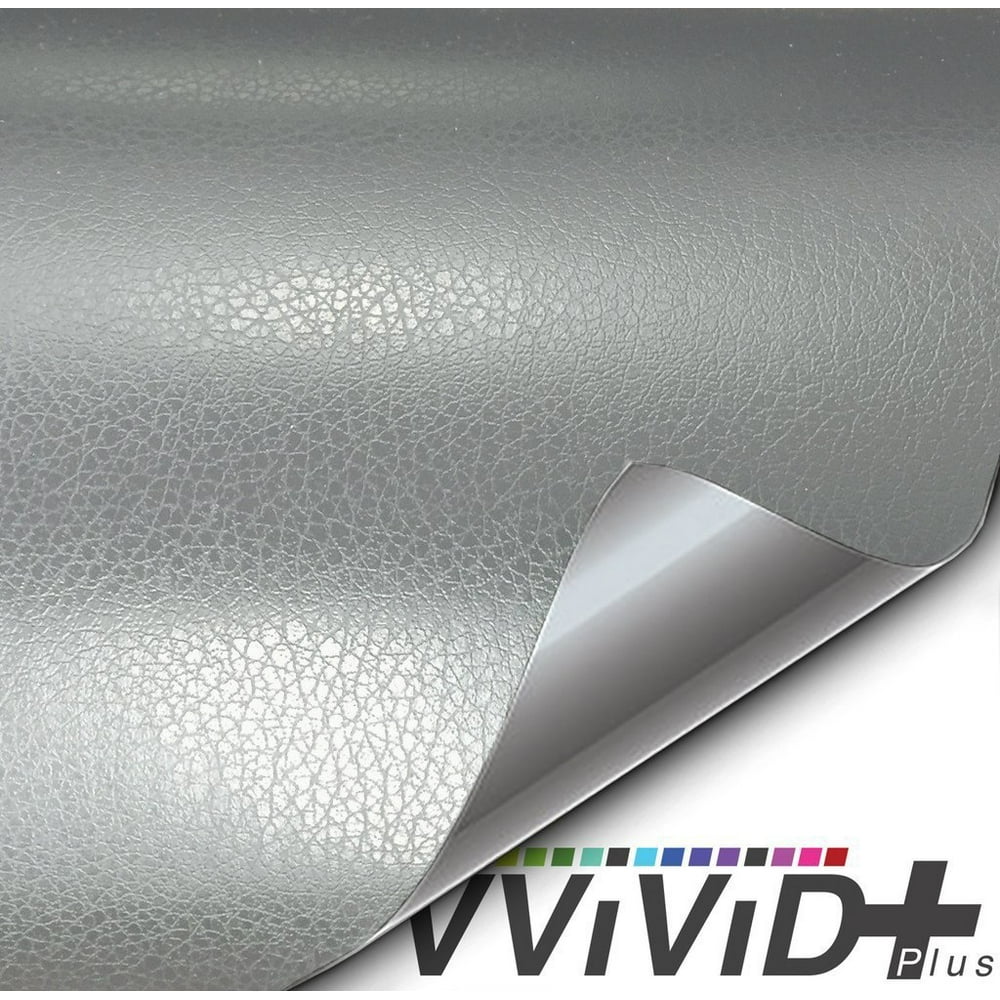 Silver Metallic Fine Grain Leather Vinyl Wrap Soft Touch Architectural ...