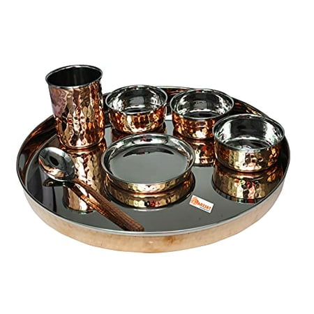 PARIJAT HANDICRAFT Indian Dinnerware Stainless Steel Copper Traditional ...