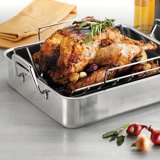 Tramontina 16.5" Deep Roasting Pan with Basting Grill and V-Rack ...