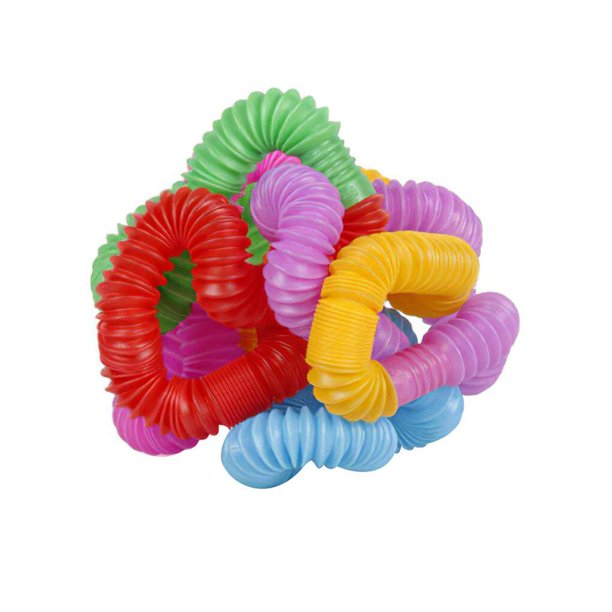 8 Pieces Pop Tube Toys Colorful Plastic Sensory Toys Decompression Toys ...