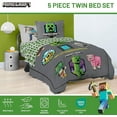 Minecraft Let's Minecraft 5 Piece Twin Size Comforter Set with Shams ...