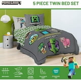 Minecraft Let's Minecraft 5 Piece Twin Size Comforter Set with Shams ...