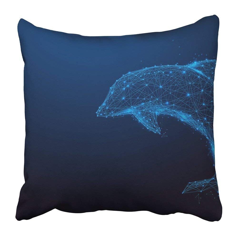 WOPOP Fish Wireframe Dolphin Mesh From Starry on Blue Polygon Triangle ...