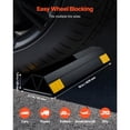 16 Inch 2 Pcs Heavy Parking Stopper, PP Curb with Reflective Strips ...