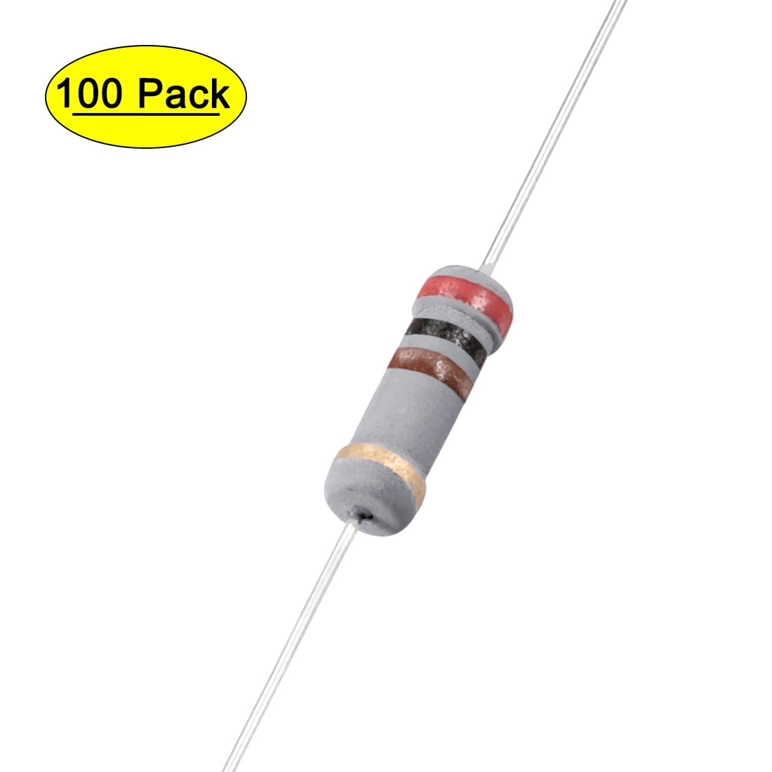 1W 200 Ohm Carbon Film Resistor 5% Tolerance 4 Color Bands Fixed ...