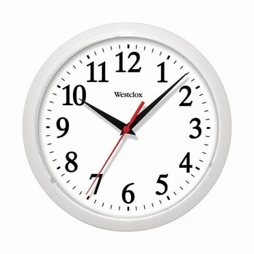 Mainstays Basic Indoor 8.78" White Analog Round Modern Wall Clock ...